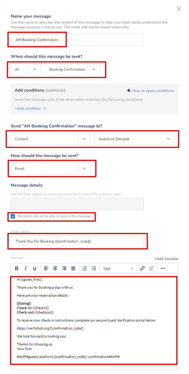 Guesty Message Setup Guide (via Communication Workflows)